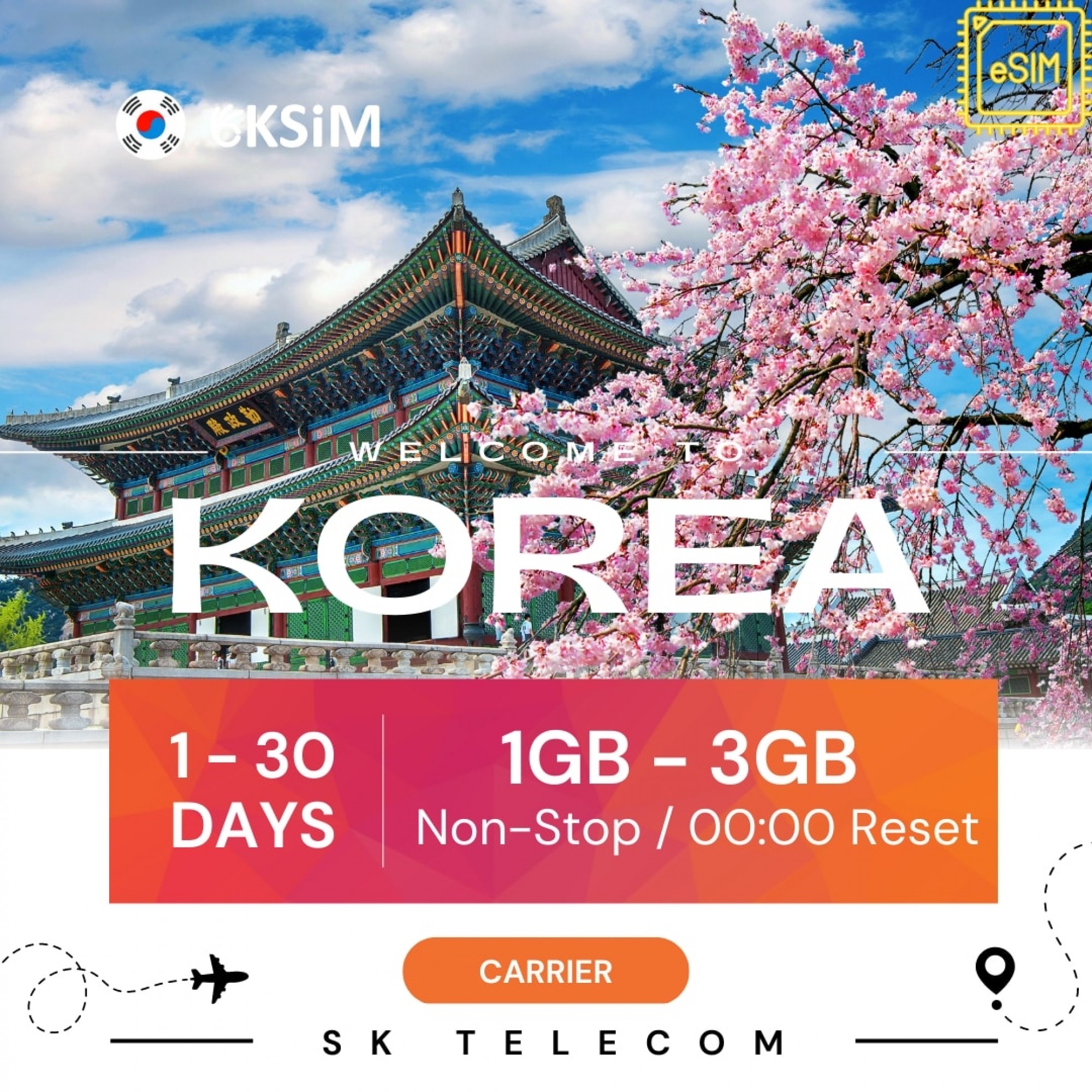 【eSIM】Korea Non-Stop Data
