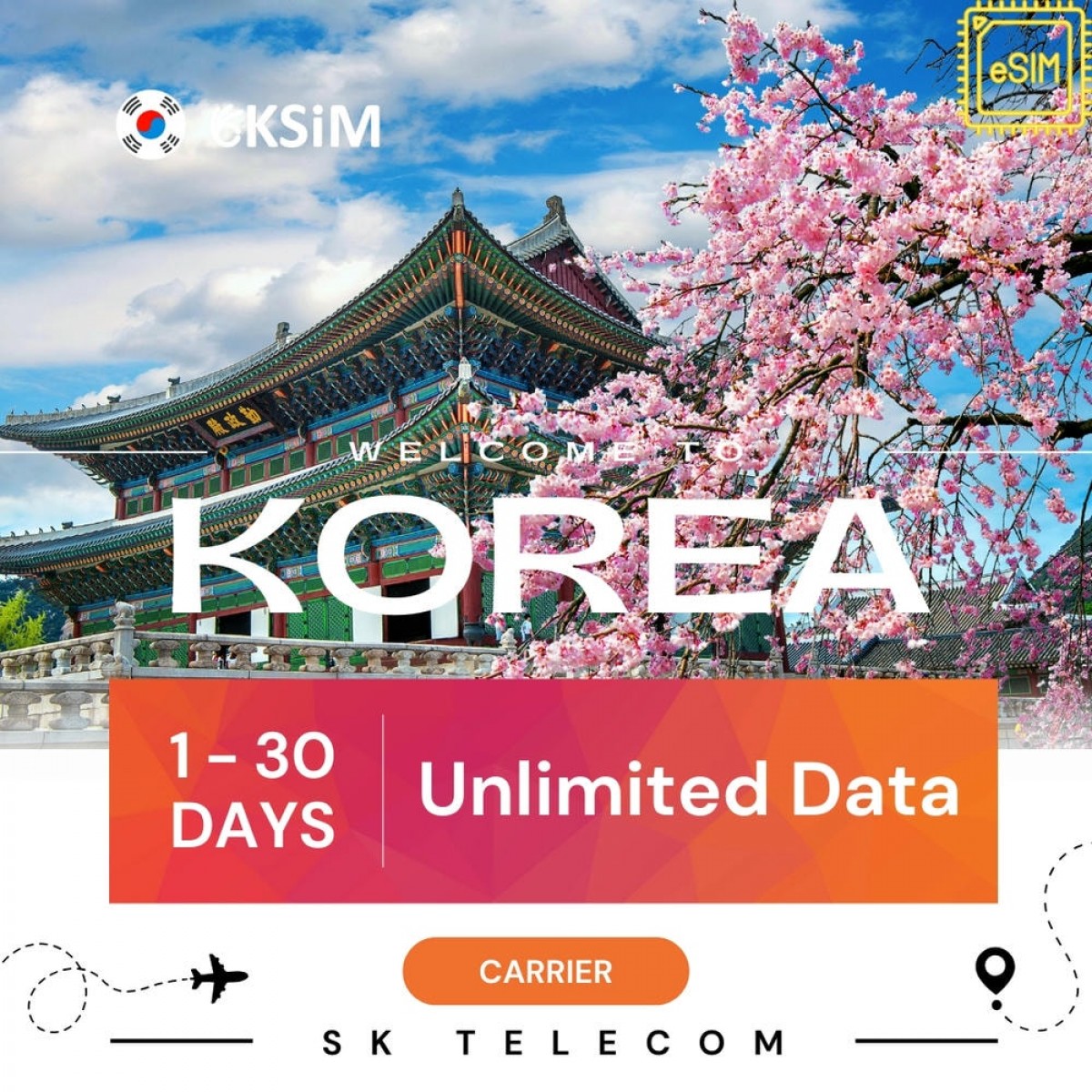 韓國旅遊上網SIM卡 - KT 吃到飽不降速網卡，插卡即用、免設定、免開通 - OKSIM 旅遊上網卡