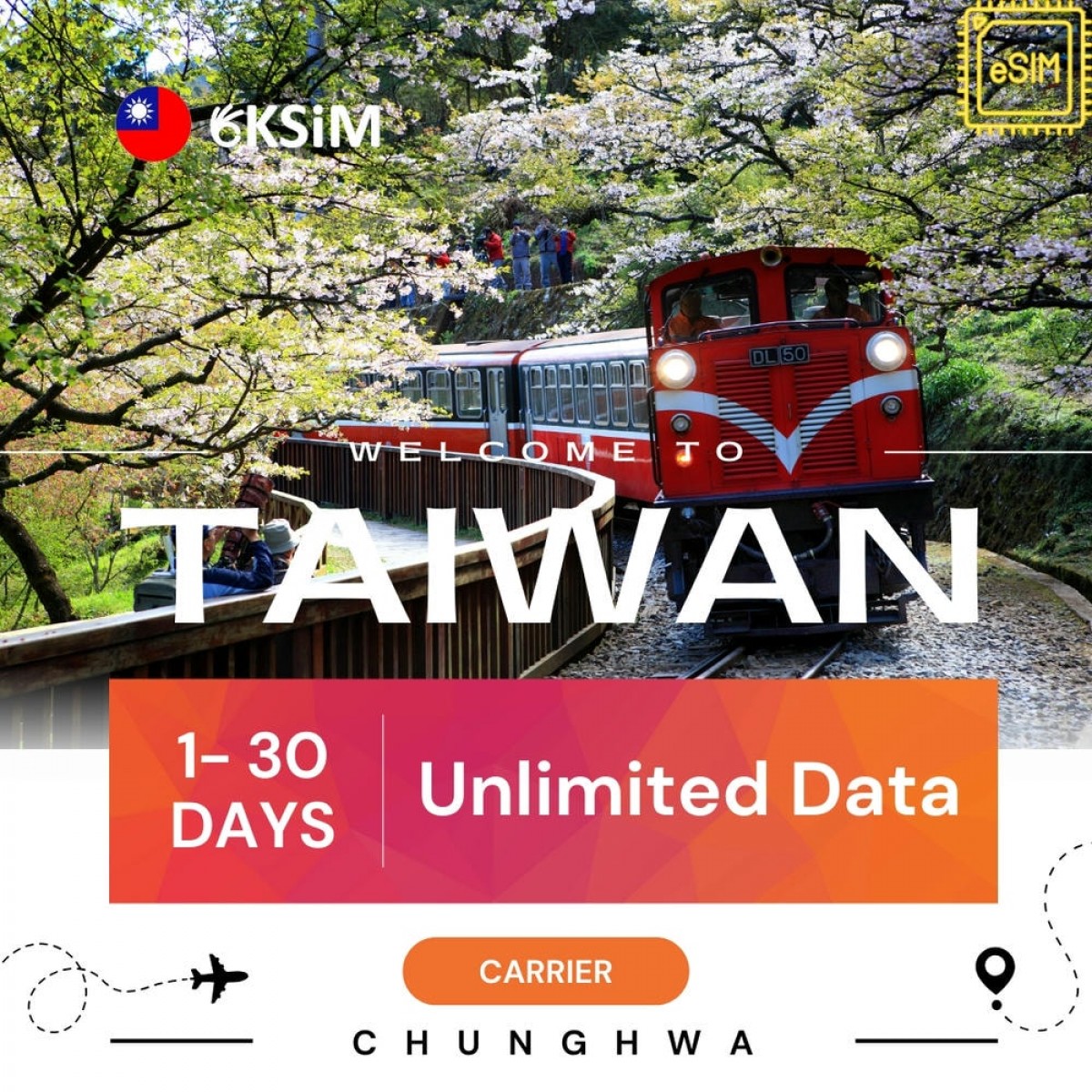 【eSIM】台灣上網吃到飽 - 各天數流量，免換SIM卡，掃描QR CODE立即上網【OKsim 全球上網】